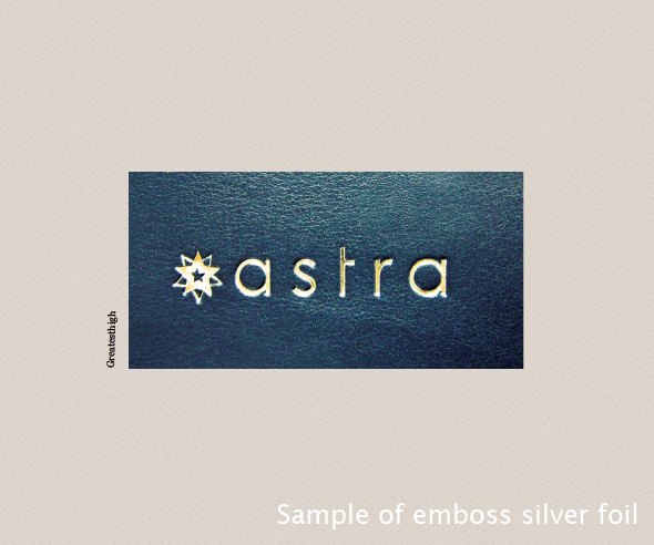 Sample of emboss silver foil | greatesthigh